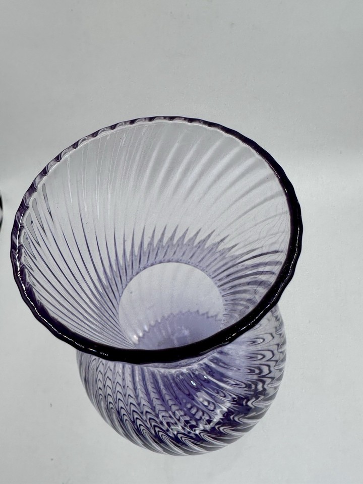 Vtg Teleflora Lilac/Purple Swirl Ribbed Spring Time Vase 8.25" Height ...