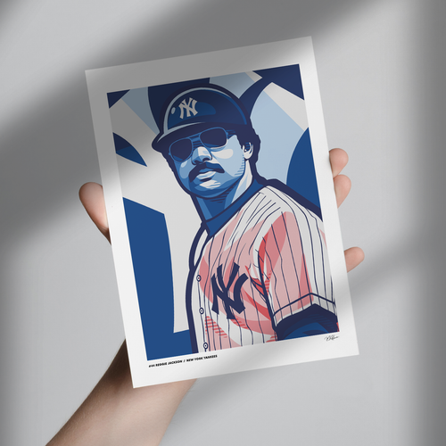Reggie Jackson Poster New York Yankees Baseball 5x7 Illustrated Art ...