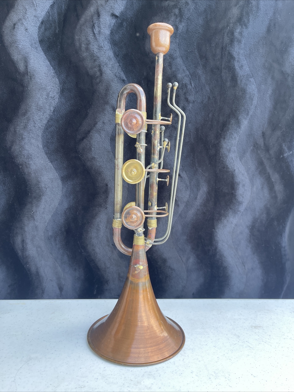 Trumpet Metal Brutalist Art Sculpture Retro Music | eBay