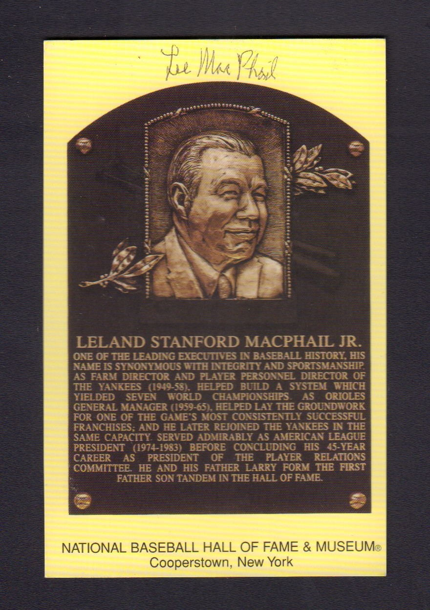 Lee MacPhail Autographed Signed HOF Postcard w/COA jhaut | eBay