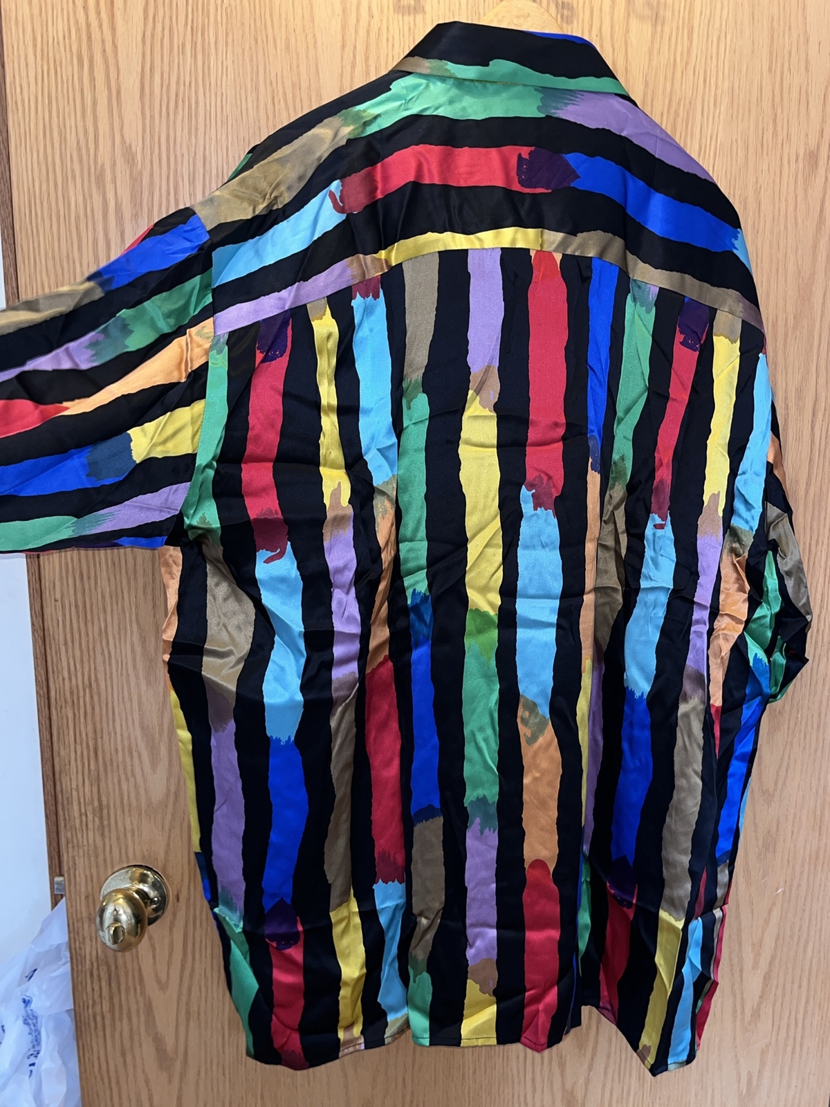 GENELLI 100% PURE SILK Long Sleeve SHIRT / COLORFUL / MEN’S size XXL ...