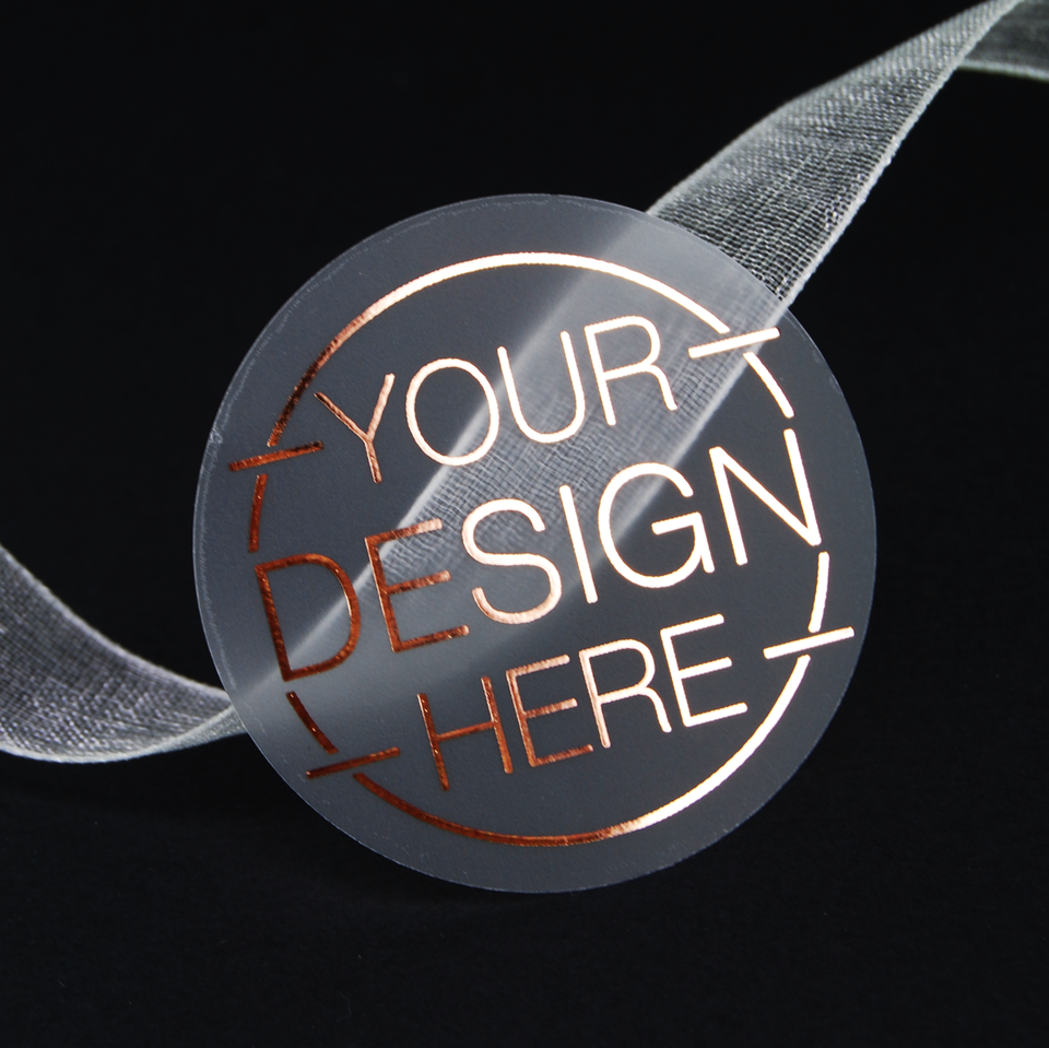 Round Business Logo Stickers, Personalised Semi Clear Transparent ...