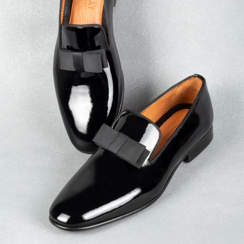 "Men’s Handmade Black Patent Leather Opera Pumps – &Tuxedo Loafers ...