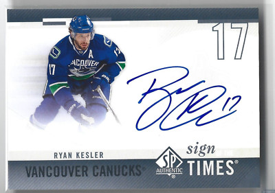 RYAN KESLER 2010-11 SP Authentic Sign of the Times Auto Autograph Card ...