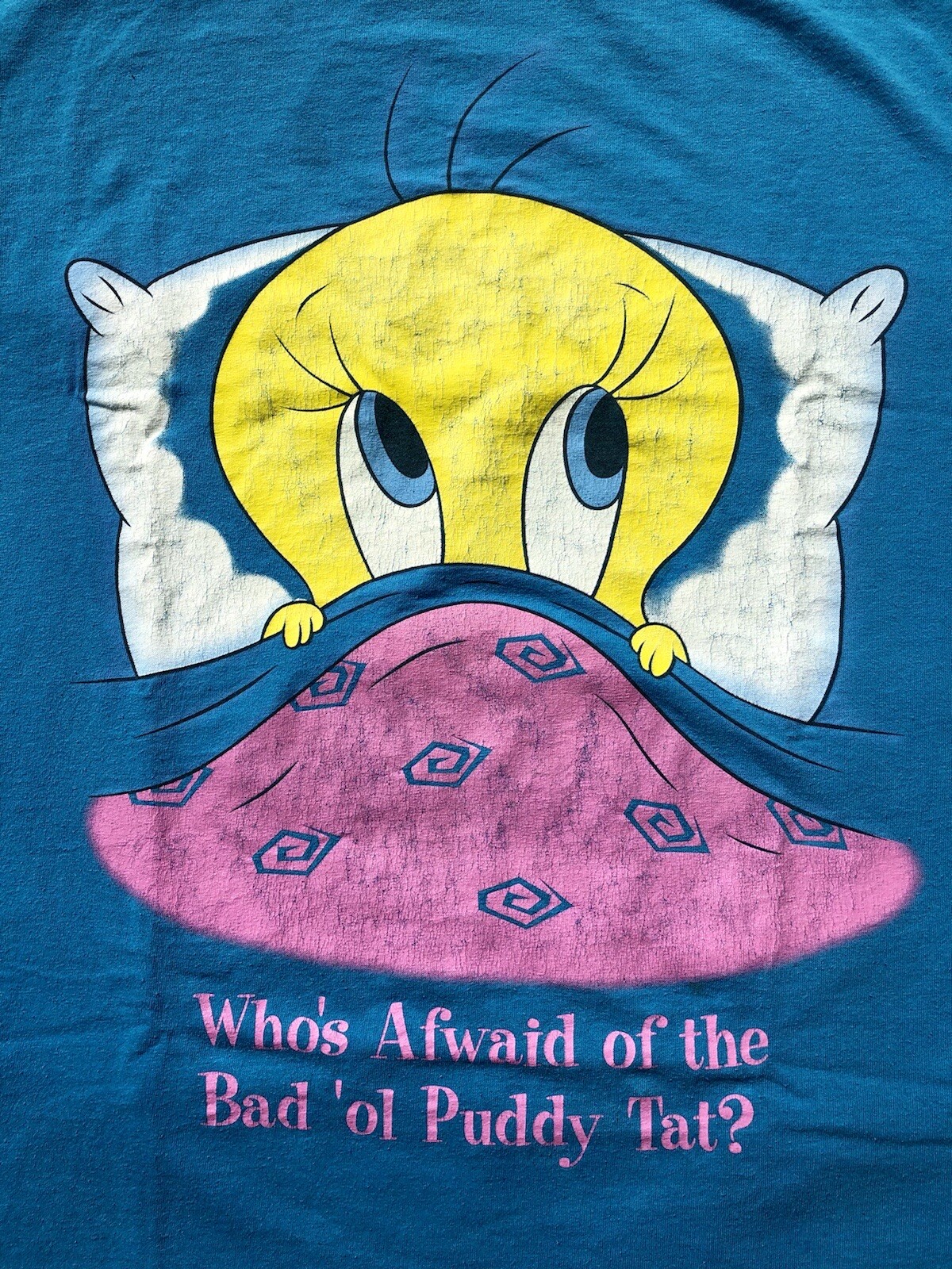 vtg Tweety Bird Oversized Bedtime Sleep Shirt "Who's Afraid of the ...