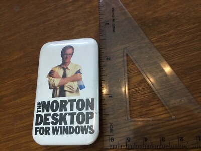 VINTAGE THE NORTON DESKTOP FOR WINDOWS PINBACK BUTTON 1.75X2.75 INCH | eBay