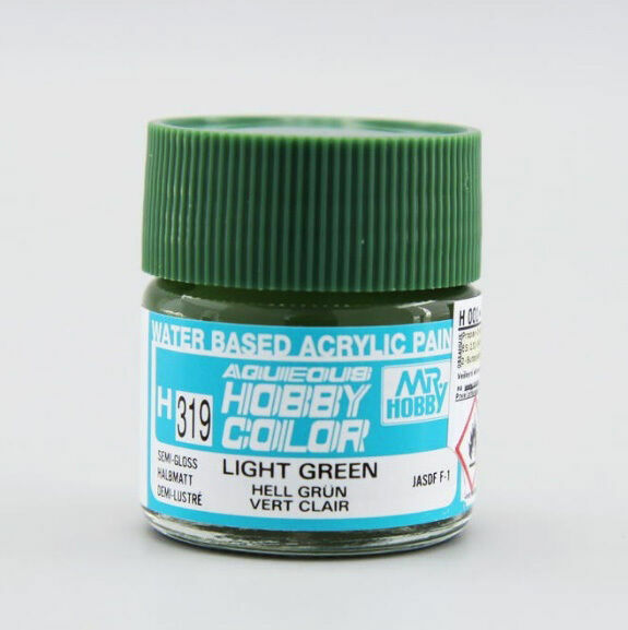 Mr Hobby Gunze Aqueous Color Acrylic H319 Light Green Model Paint 10ml ...
