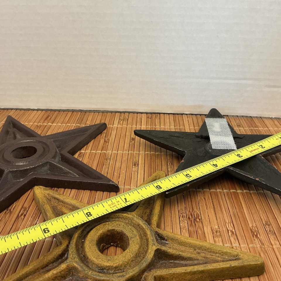 Vintage Cast Iron Heavy Stars Lot of 2 Cast Iron Star, 1 Star Decor ...