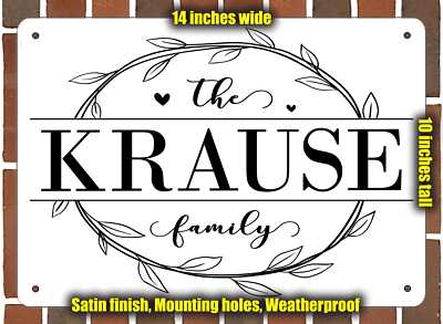 Krause Family Decorative Metal Door or Wall Plaque (Style 1) | eBay
