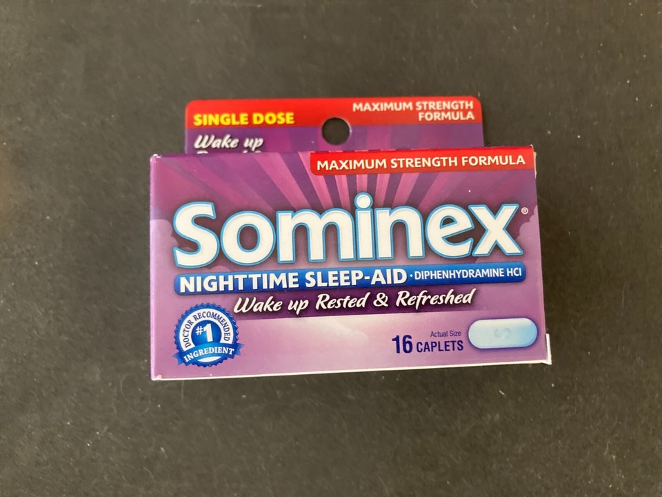 SOMINEX 50mg MAXIMUM STRENGTH Nighttime Sleep-Aid 16x11=176 Caplets | eBay