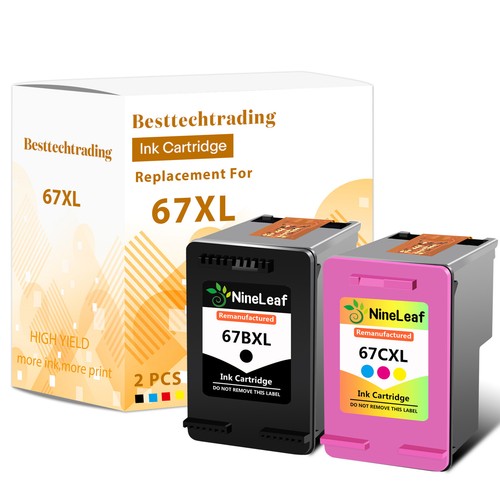 Refilled Ink Cartridge 67XL Compatible with HP DeskJet 1255 2722 2732 ...