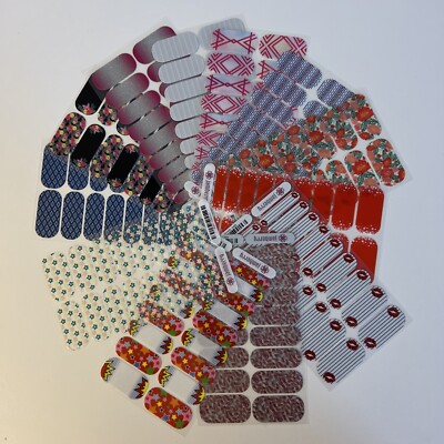 Jamberry Nail Wraps Full Sheets, Random Lot of 10 Full Sheets, 100’s Of ...