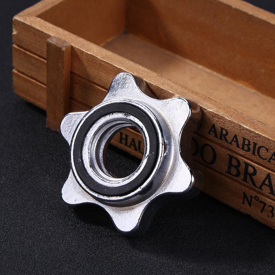 Lifting Standard Hex Barbell Bar Solid Steel Spin-lock Dumbell Clamps ...