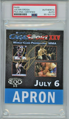 JULIAN EROSA Signed AUTO PSA/DNA VIP BACKSTAGE PASS MMA UFC Cabe Sport ...