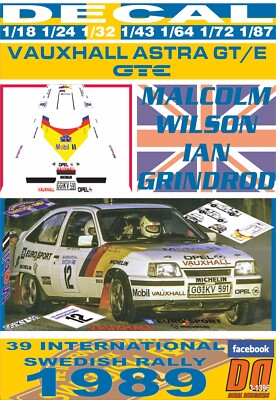 DECAL VAUXHALL ASTRA GTE M.WILSON SWEDISH R. 1989 13rd (09) | eBay ...