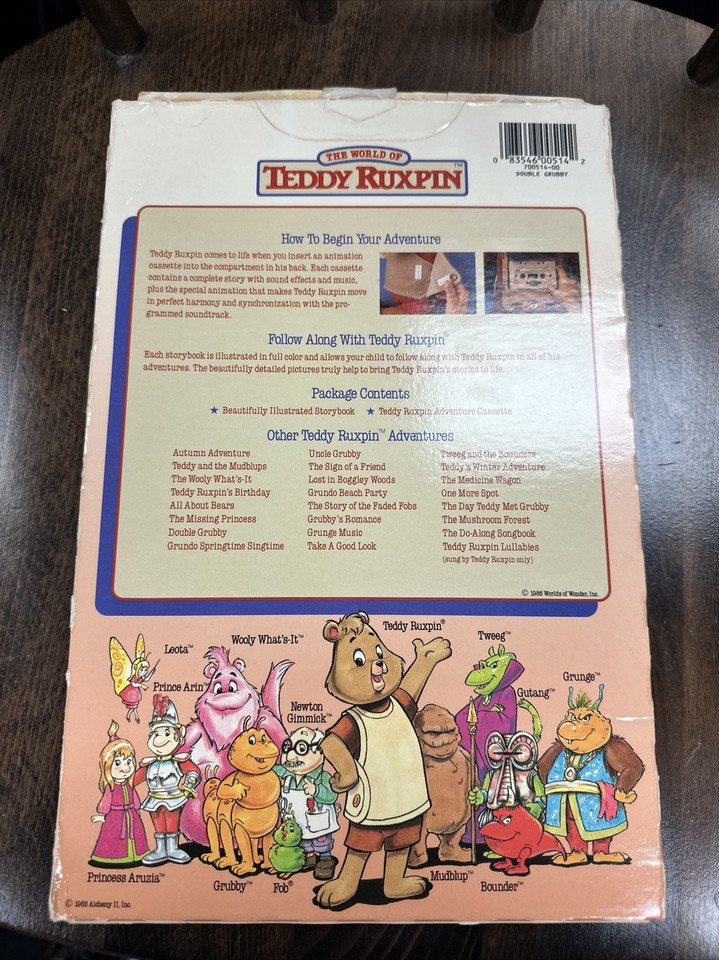 Teddy Ruxpin adventure series Worlds of Wonder complete Double Grubby ...