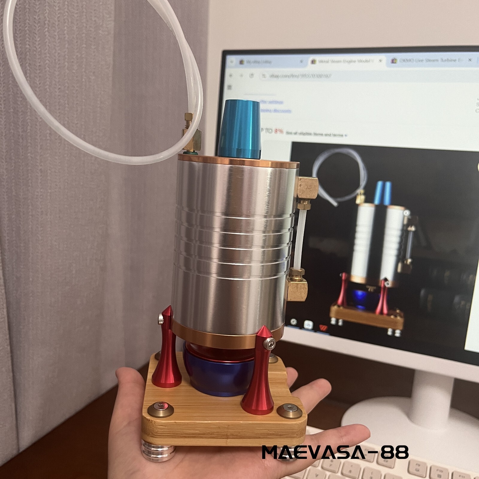 All Metal Vertical Steam Engine Model with 167ml Boiler Science ...