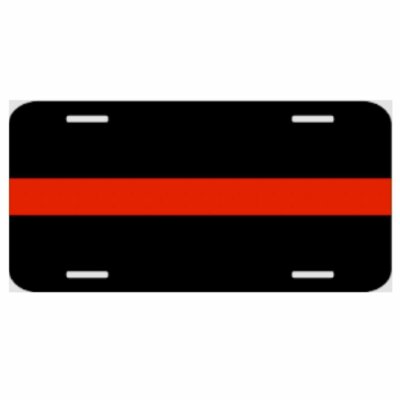 Reflective Thin Red Line License Plate Tag | eBay
