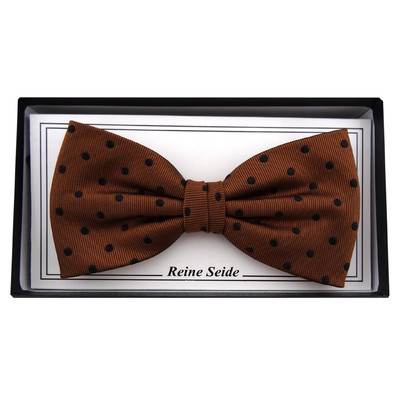 Designer Seidenfliege braun kupfer schwarz gepunktet - Fliege Seide ...