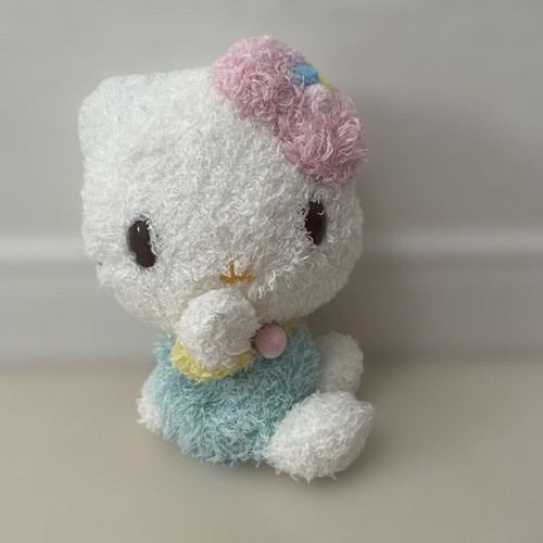 Sanrio Hello Kitty 2017 Fluffy Pastel Plush Doll Sideways Pose New | eBay