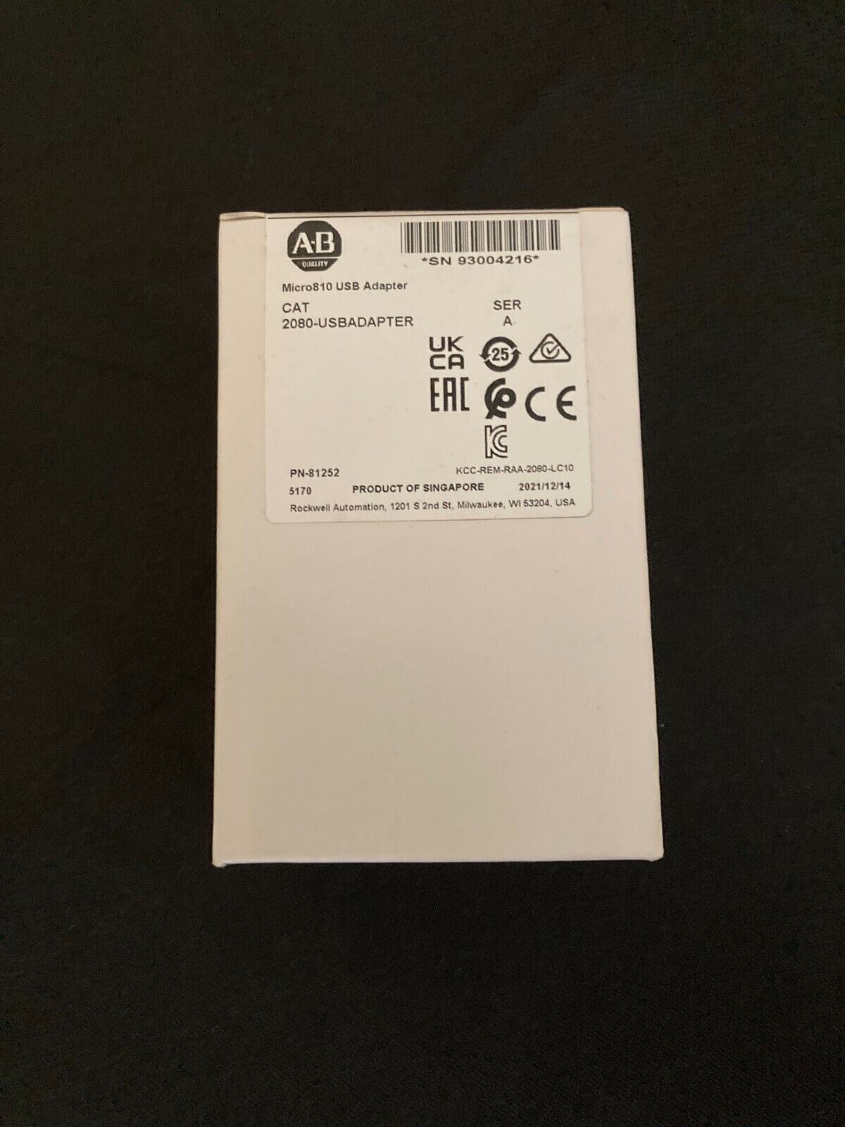 Allen Bradley 2080-USBADAPTER Series A Micro810 USB Adapter IN BOX US ...