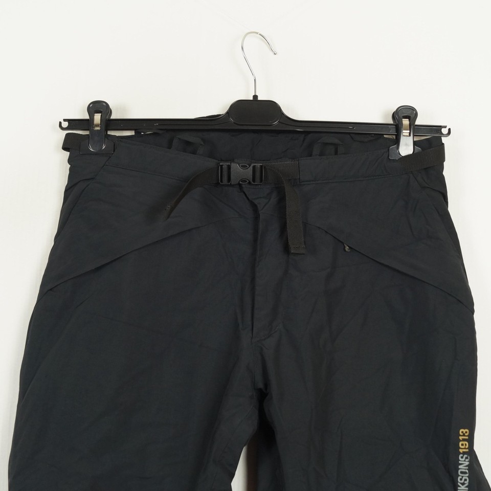 DIDRIKSONS Men Trousers Size S Black Windbreaker Belted Insulated Zip ...