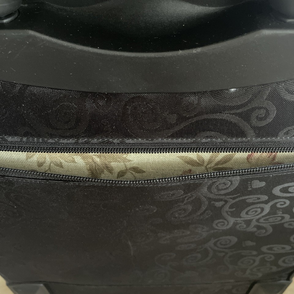 Brighton Black & Choc Croc Leather 22” Carry-on Luggage Rolling Wheels ...