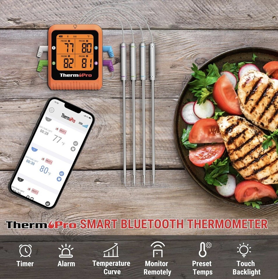 ThermoPro TP930 500FT Wireless Meat Thermometer, Bluetooth Meat Thermometer | eBay