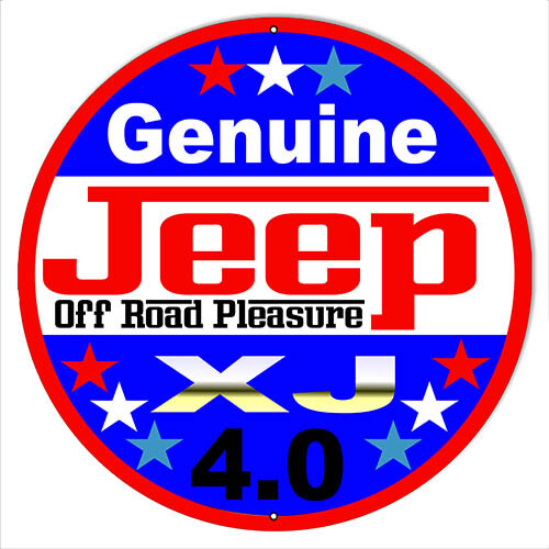 Genuine Jeep XJ Off Road Pleasure Reproduction Round Metal Sign Garage ...