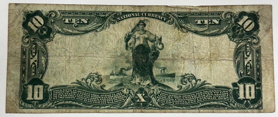 Nice 1902 $10 Plain Back National Currency Bank Note CH 12132 ...