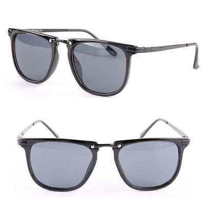 Classic CLUBMASTER Retro / Vintage Sunglasses BLACK METAL - Free ...