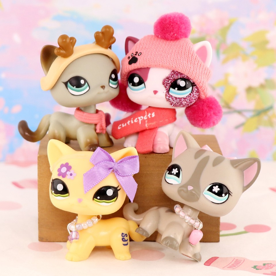 4pcs Pet Shop LPS Shorthair Cat 2291 391 468 1962 with Accessories Kids Gift | eBay