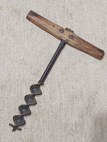 Antique Rustic Cabin Woodworking Hand Auger Tool 2" Primitive | eBay