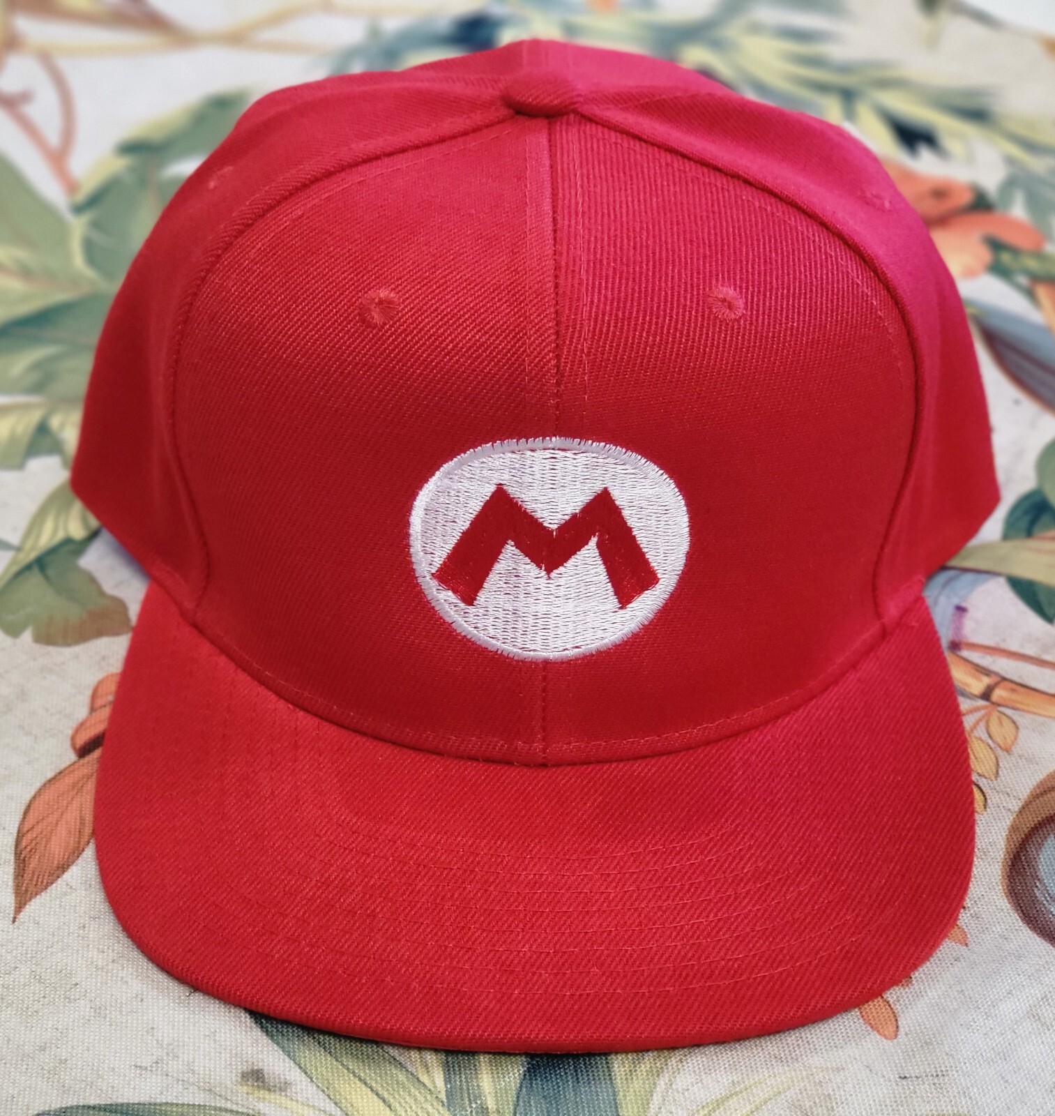 Halloween costume M embroidered red snapback cap hat | eBay