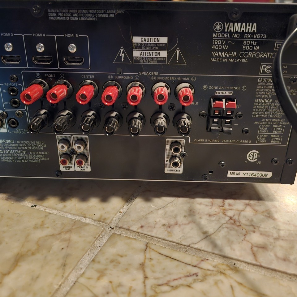 Yamaha RX-V673 Natural Sound AV Receiver 7.2 Channel - Tested No Remote ...