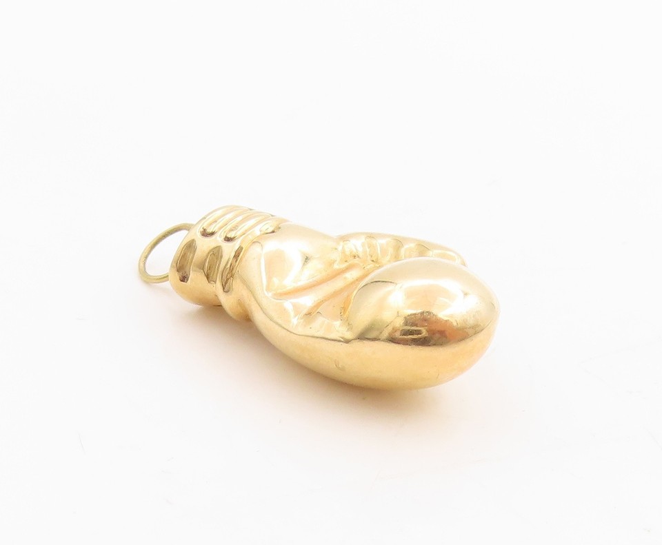 14K GOLD Vintage Pendant Miniature Boxing Glove Fighting Spirit Charm ...