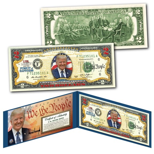 Donald Trump President Declaration of Independence $2 U.S. Bill Genuine ...