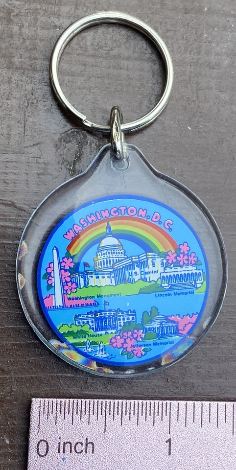 Washington DC Acrylic Key Ring with Many Landmarks Keychain Tourist ...