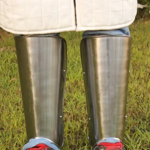 Medieval Renaissance Austere Melee Demi-Greaves Armor For Halloween ...