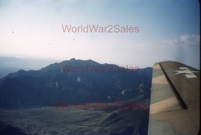 #427 WWII Kodachrome Color Slide "photo" C-47 Camouflage Wing in Flight ...