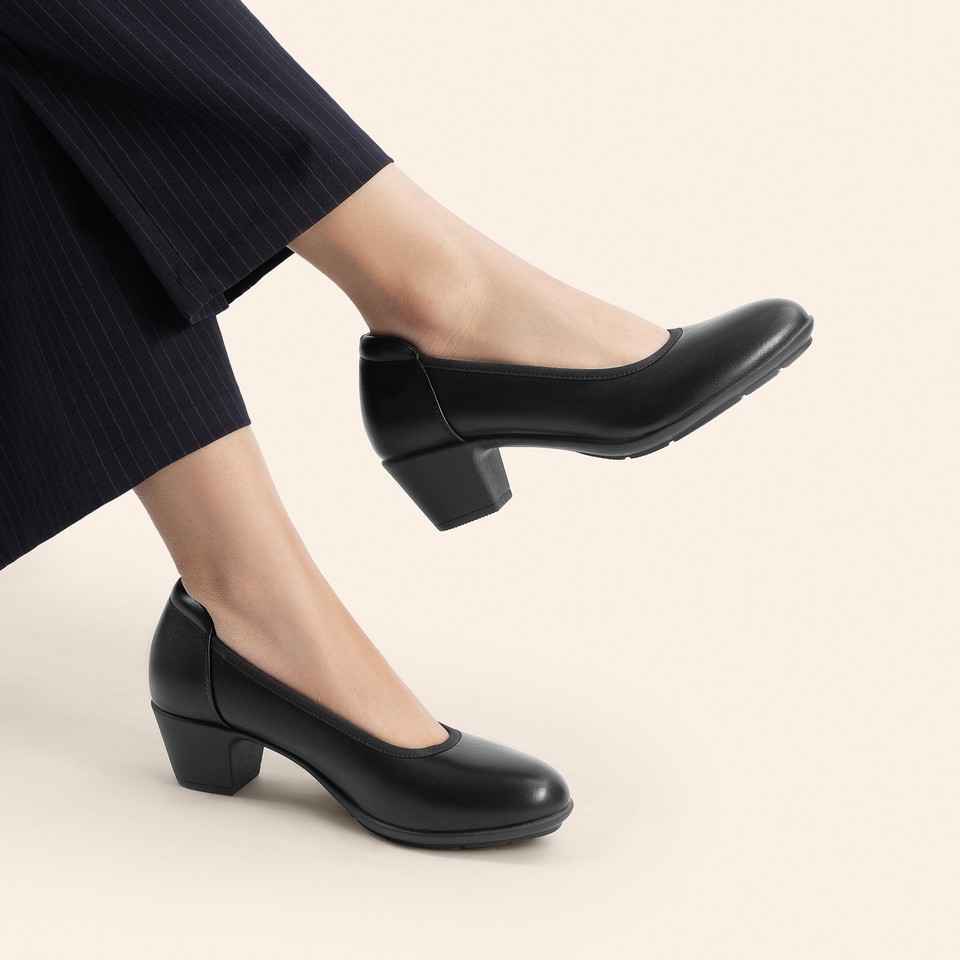 Women All Day Comfort Pumps Low Chunky Block Heels Office Work Dress ...