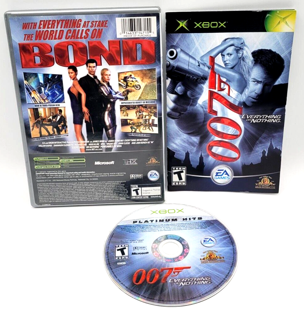 007 EVERYTHING OR NOTHING JAMES BOND XBOX GAME CIB COMPLETE IN BOX ...