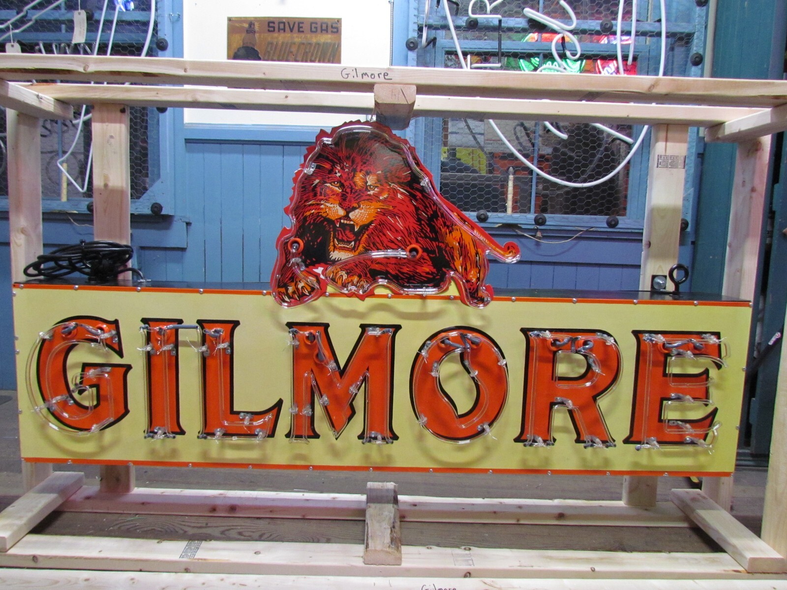 New Gilmore Gasoline Porcelain Neon Sign 6 FT W x 44 IN H | eBay