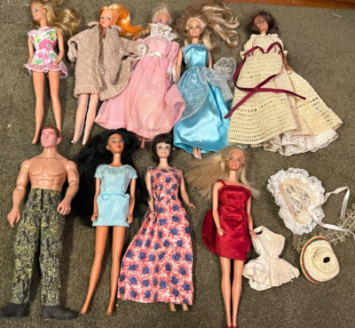 LOT of 9 Vintage BARBIE GI JOE DOLLS + CLOTHING ETC | eBay