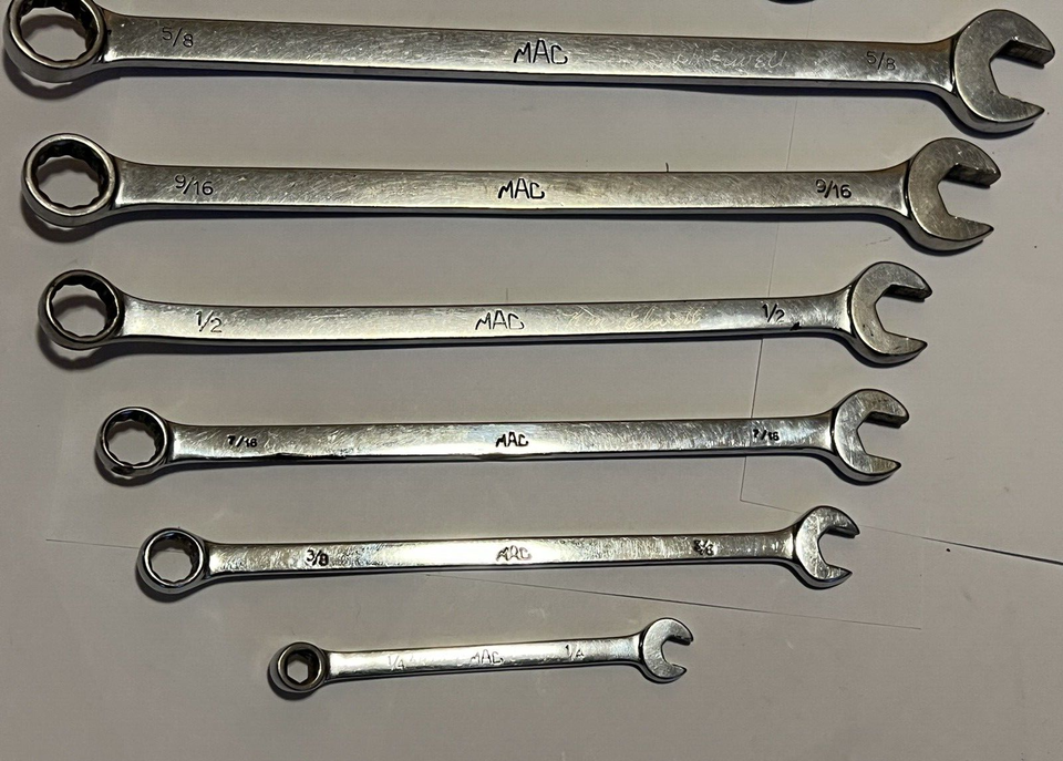 MAC Tools SAE Combination Open End Box Wrench Set 10 pc Chrome 1/4 - 7/ ...