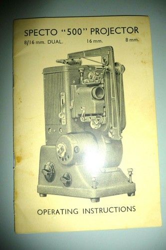 Instructions cine film projector SPECTO 500 8mm 9.5mm & 16mm CD/Email ...