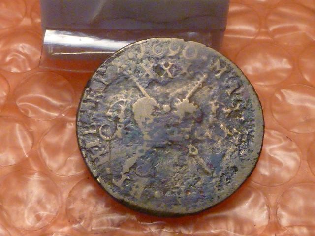 Original 1690 Ireland JAMES II "Gun Money" 30 PENCE Halfcrown Colonial ...