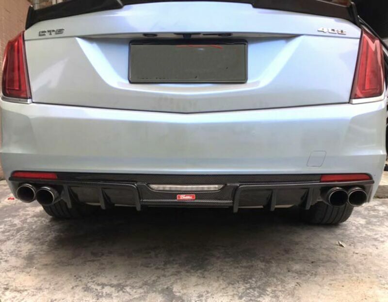 Rear Bumper Diffuser Lip For Cadillac CT6 2016-2020 Black Carbon Fiber ...