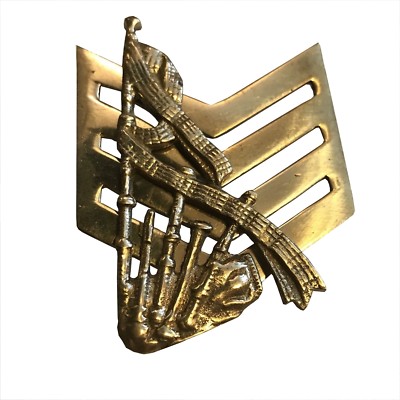 Brass metel Army,Military, Sgt, Arm , Wrist, piper Badge 2 piece set | eBay