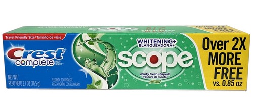 CREST COMPLETE WHITENING Scope Fluoride Mint Toothpaste Pasta Dental 2 ...